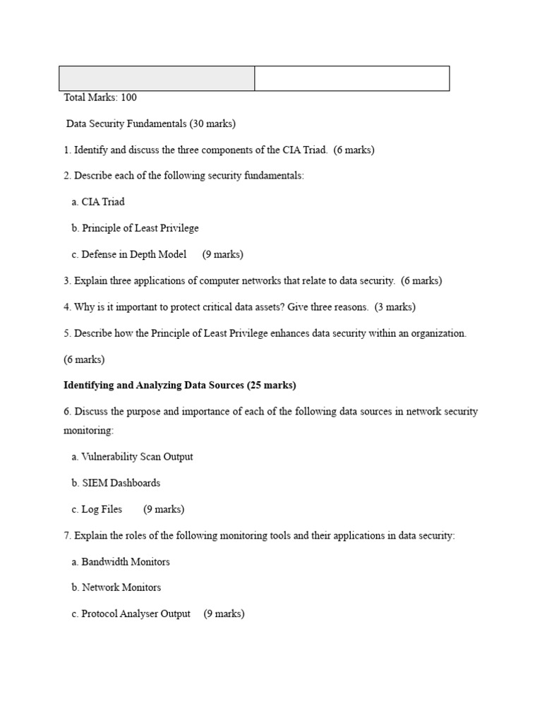 Sample Questions Computer Security | PDF | Information Security ...