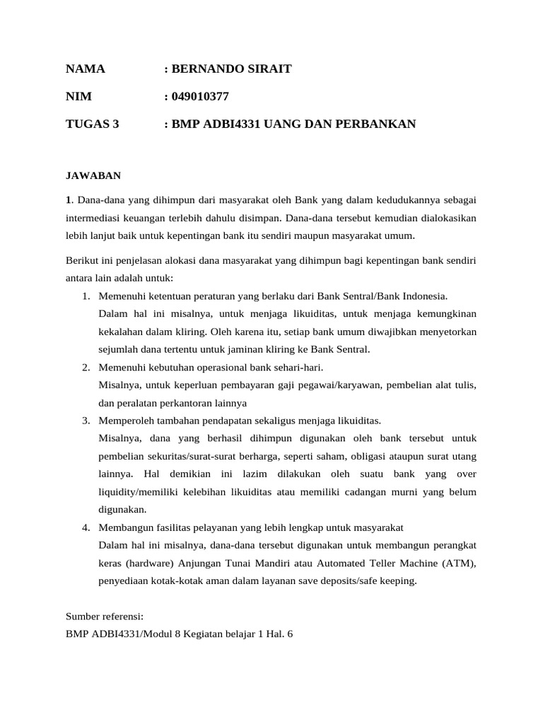 TUgas 3 Uang Dan Perbankan | PDF