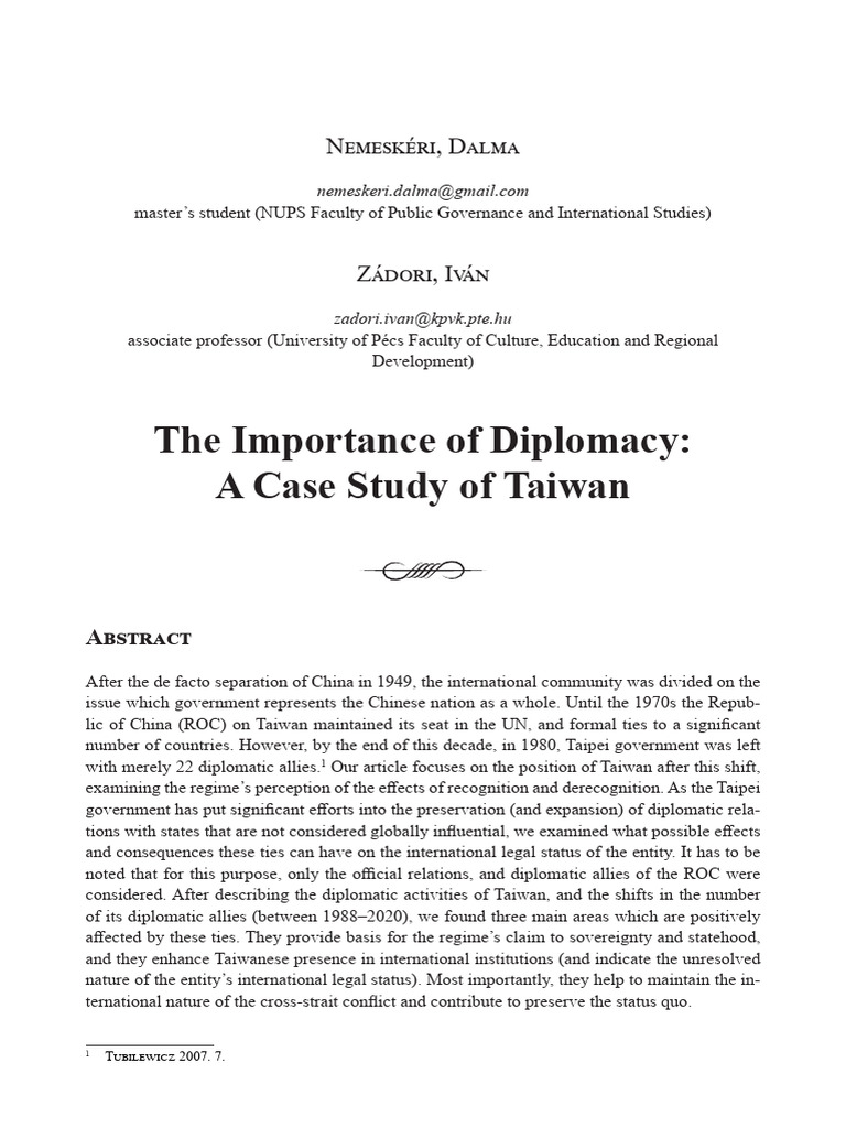 Taiwan's Diplomatic Struggles Explained | PDF | Taiwan | Mainland China