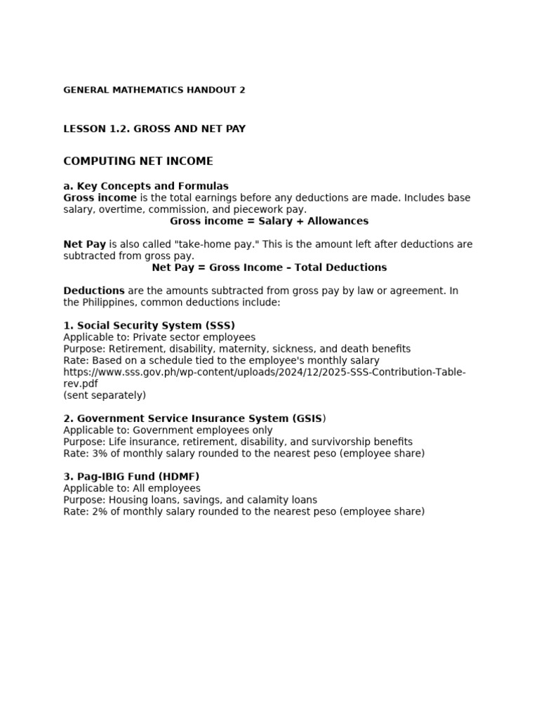 General Mathematics Handout 2 | PDF