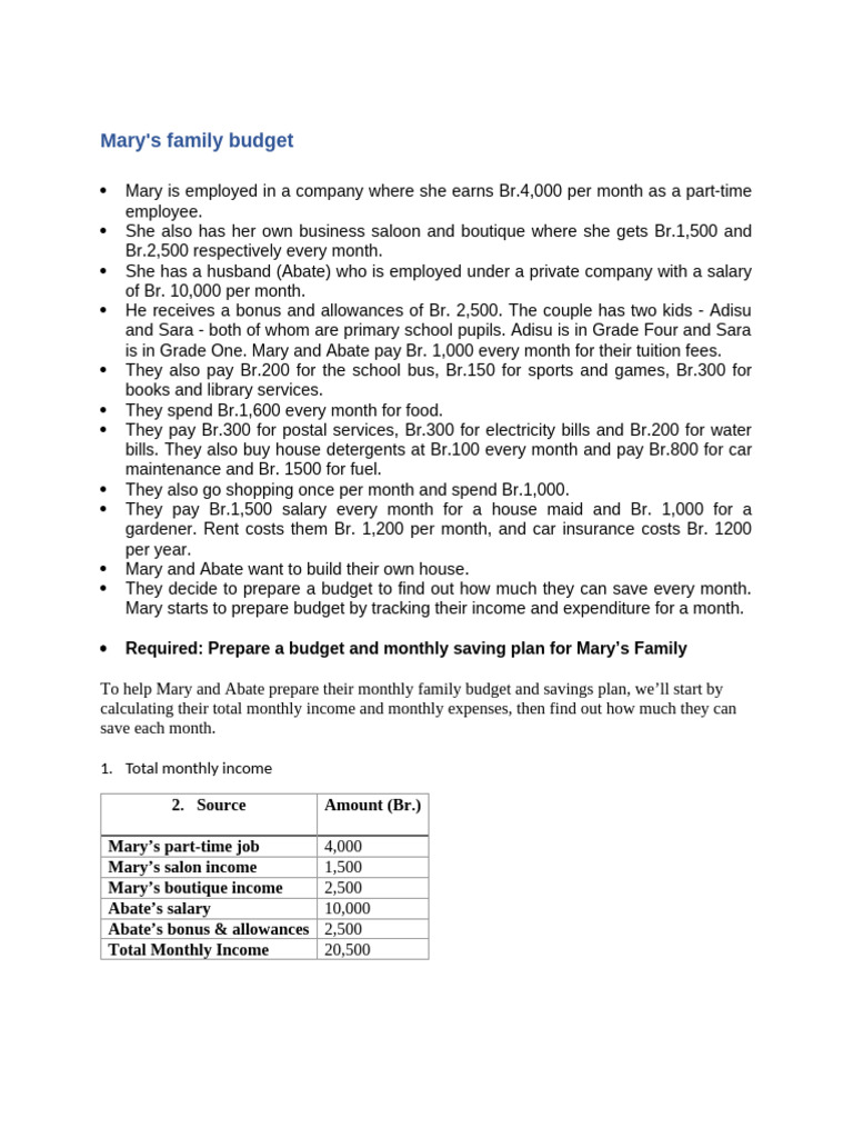 Sample How To Prepare Family Budget | PDF | Budget | Expense