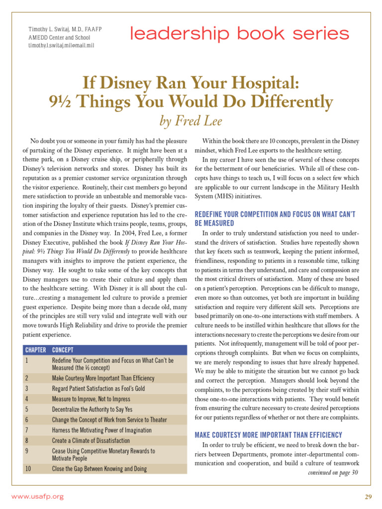 Disney's Approach to Healthcare Excellence | PDF | Social Psychology