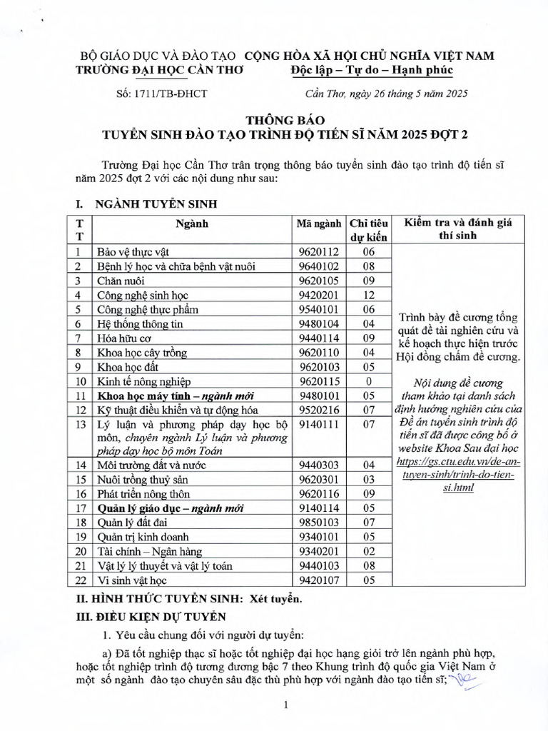 TB Tuyn Sinh Tin s Nm 2025 t 2 | PDF