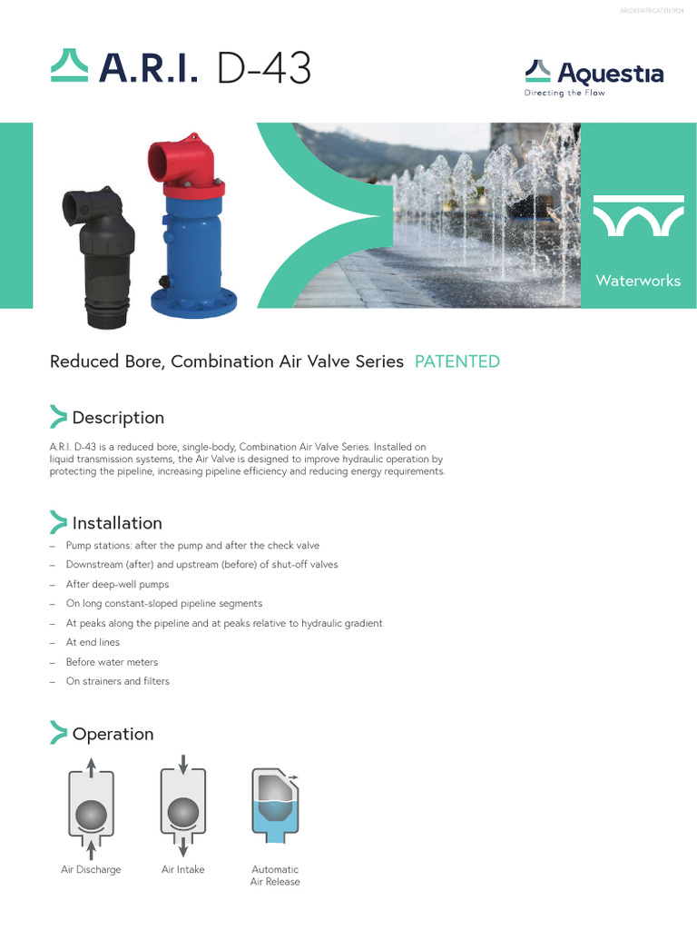 Ari.d43.wtr .Cat .En .0924 | PDF | Valve | Pump