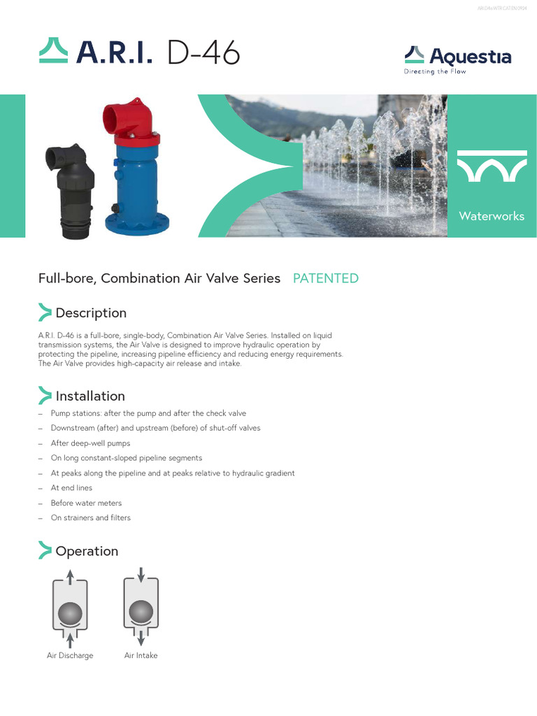 Ari.d46.wtr .Cat .En .0924 | PDF | Valve | Pump
