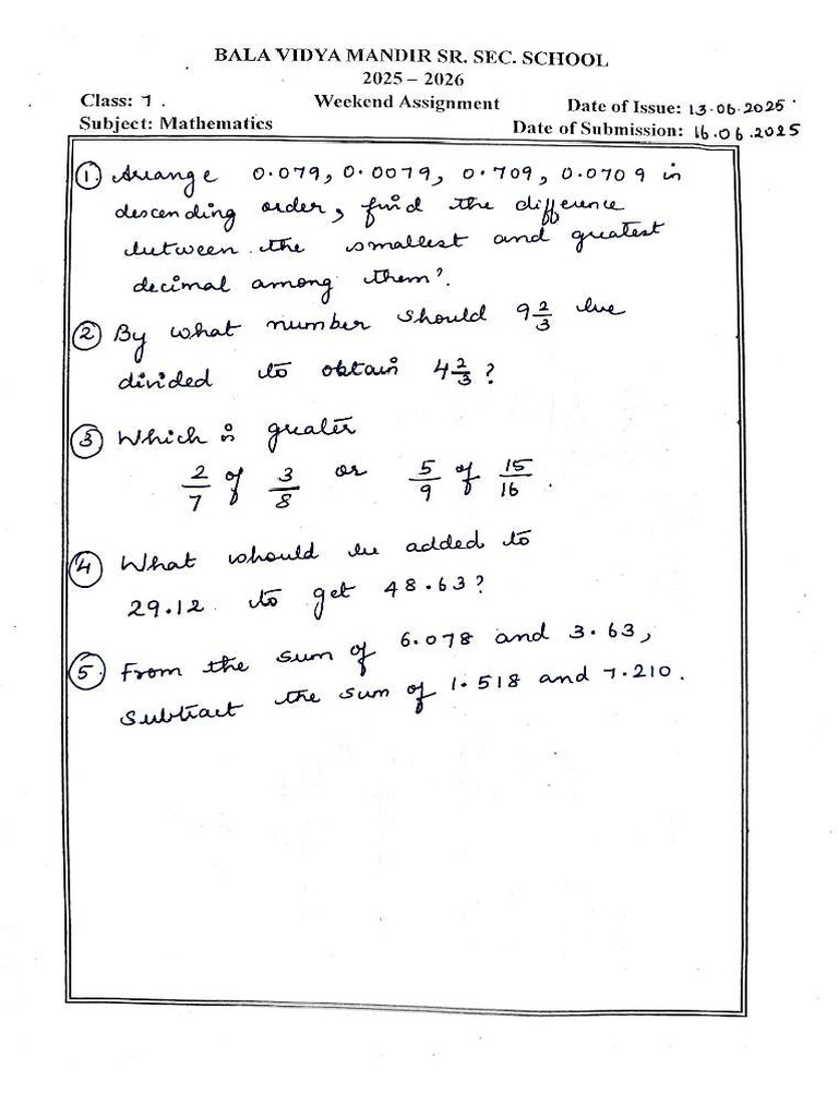 Class 7 WA 12.06.2025 | PDF