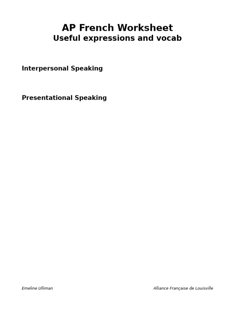 AP French Cheat Sheet | PDF