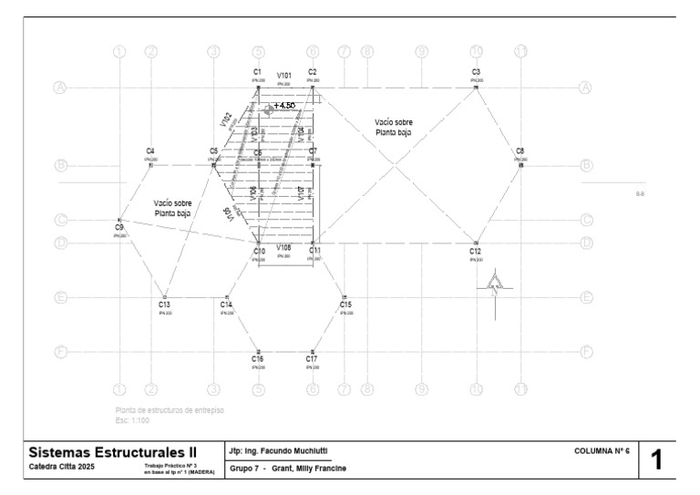 Planta Estructural de Entrepiso | PDF