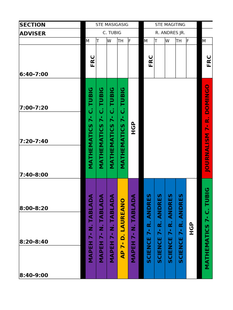 Updated Jhs Schedule 06-22-2025 Ok N Sana | PDF