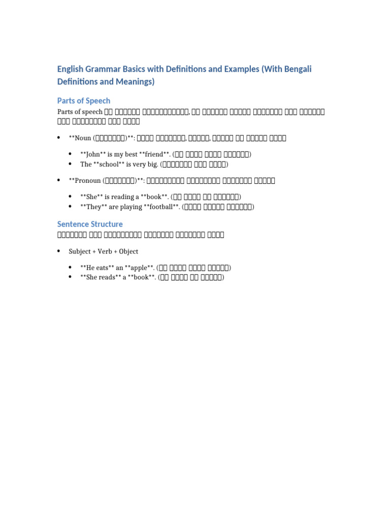 English Grammar Basics | PDF