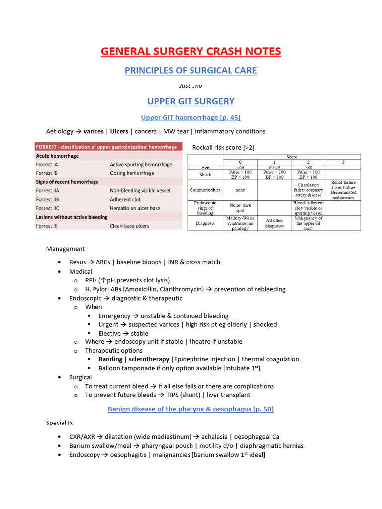 General Surgery Crash Notes | PDF | Thyroid | Colorectal Cancer