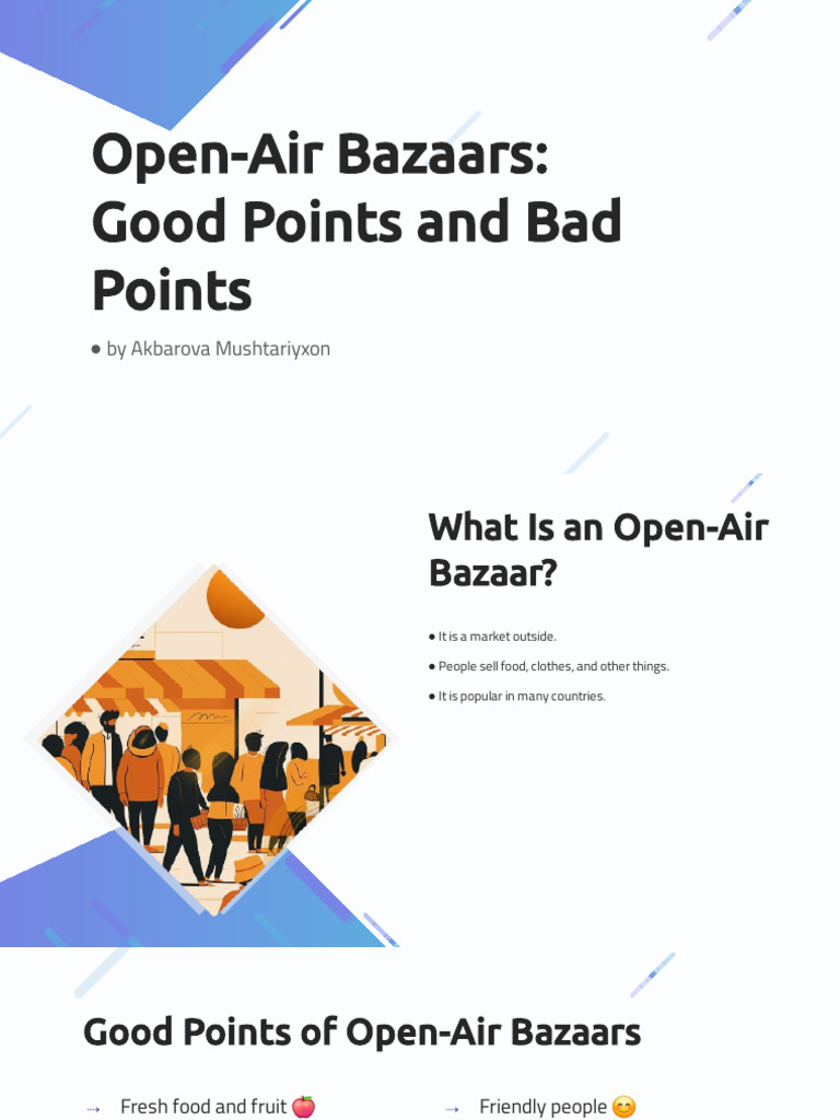 The Open Air Bazaars | PDF