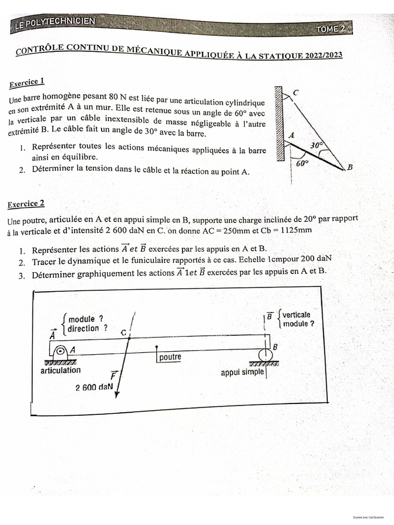 Épreuves Statique | PDF