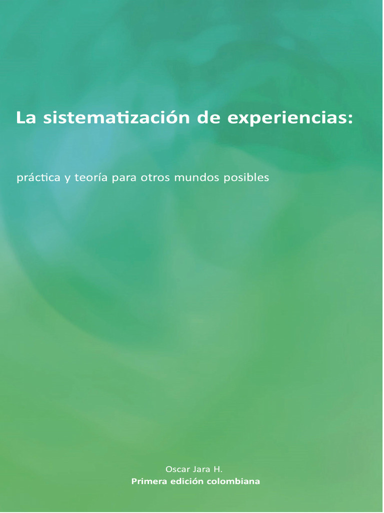 Libro Sistematizacion Cinde-Web | PDF | Aprendizaje | Experiencia
