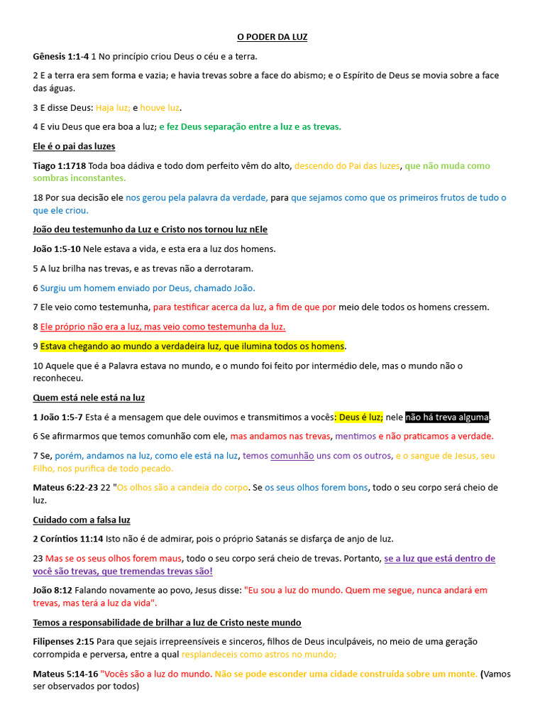 O Poder Transformador da Luz | PDF | Evangelho de João | Deus