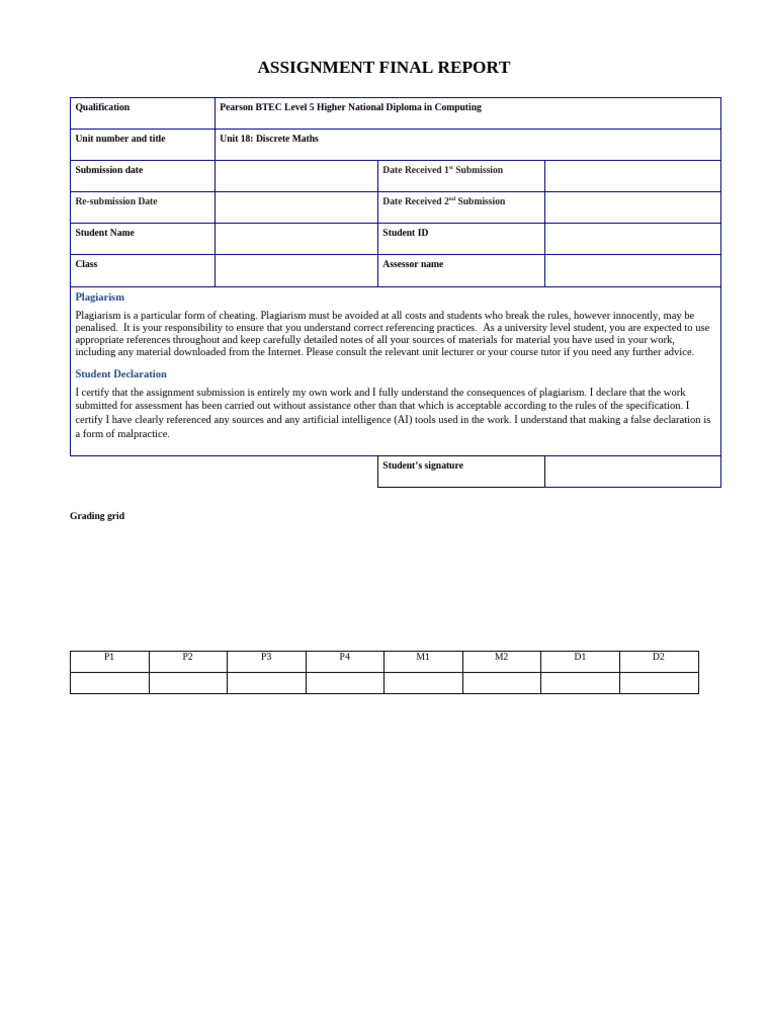 Frontsheet Asm Final Report (Ind+Group) | PDF | Plagiarism