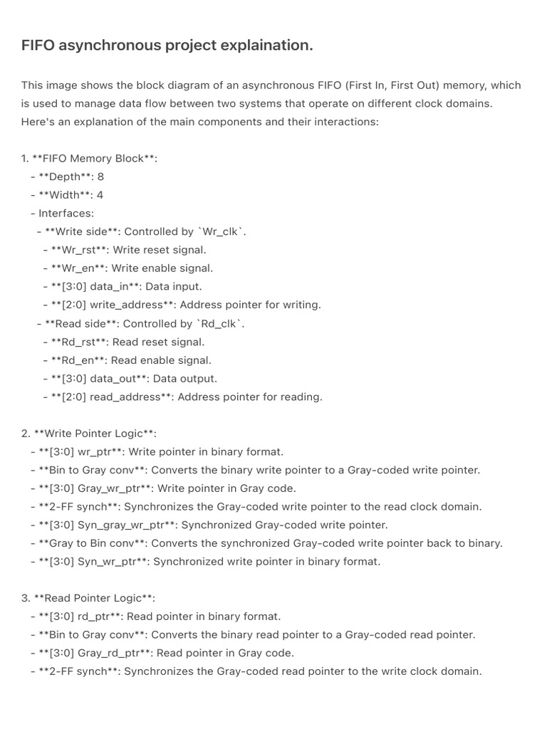 FIFO Asynchronous Project Explaination. | PDF | Computer Architecture | Digital Technology