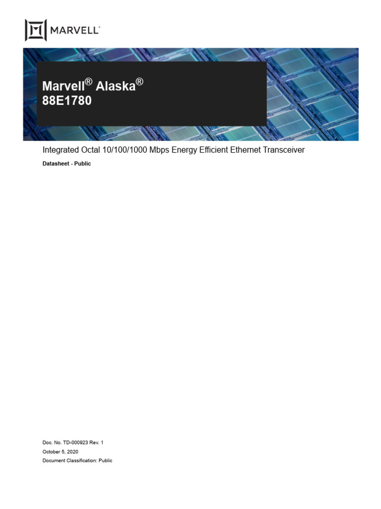 Marvell Phys Transceivers Alaska 88e1780 Datasheet | PDF | Computing ...