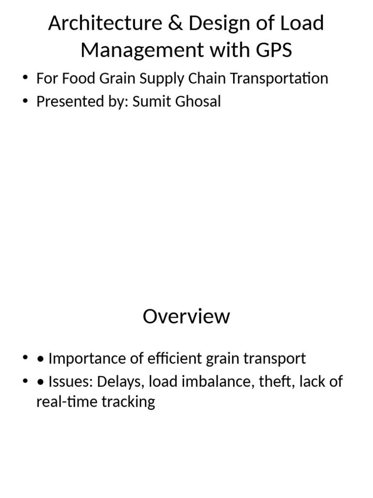 Load Management GPS Architecture | PDF