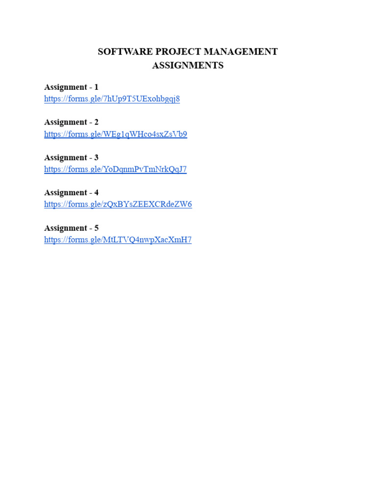 Software Project Management Assignments | PDF