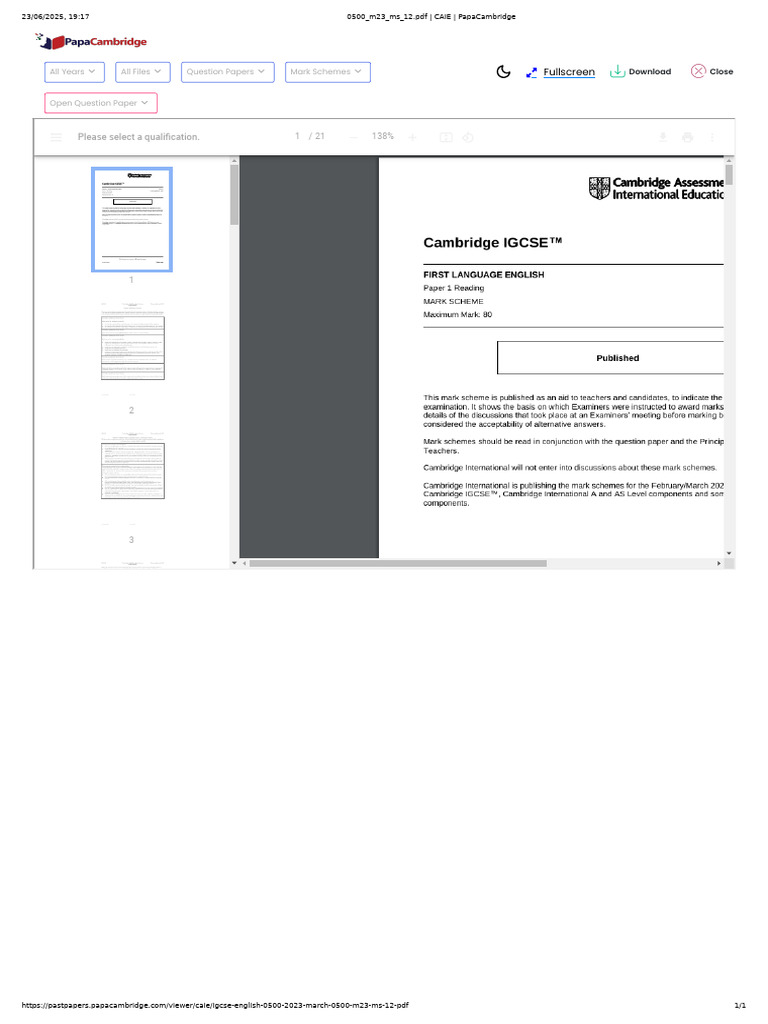 0500 m23 Ms 12.PDF CAIE PapaCambridge | PDF