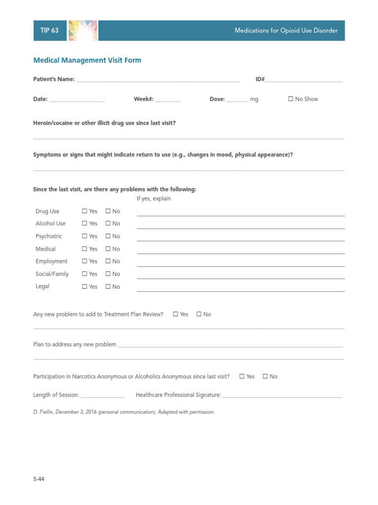 Medical Management Visit Form | PDF