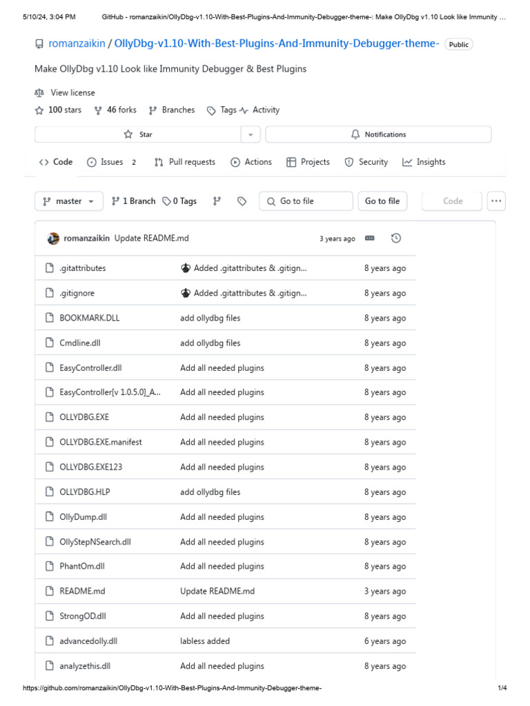 GitHub - Romanzaikin - OllyDbg-V1.10-With-Best-Plugins-And-Immunity-Debugger-Theme - Make ...