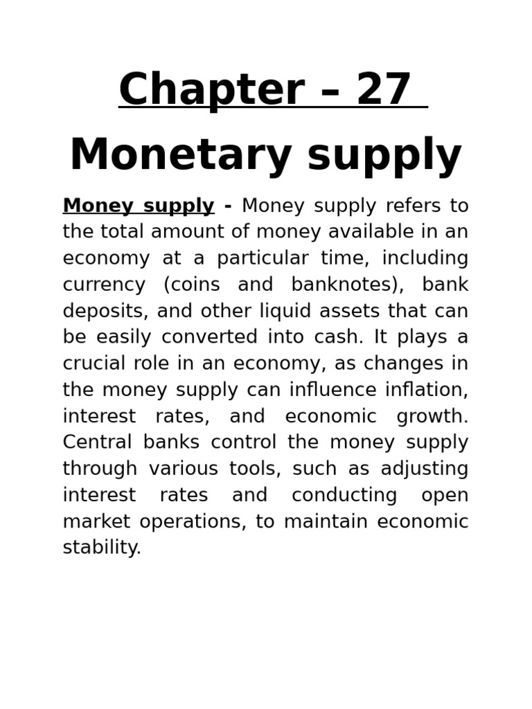 Chapter - 27 Monetary Policy | PDF | Inflation | Monetary Policy
