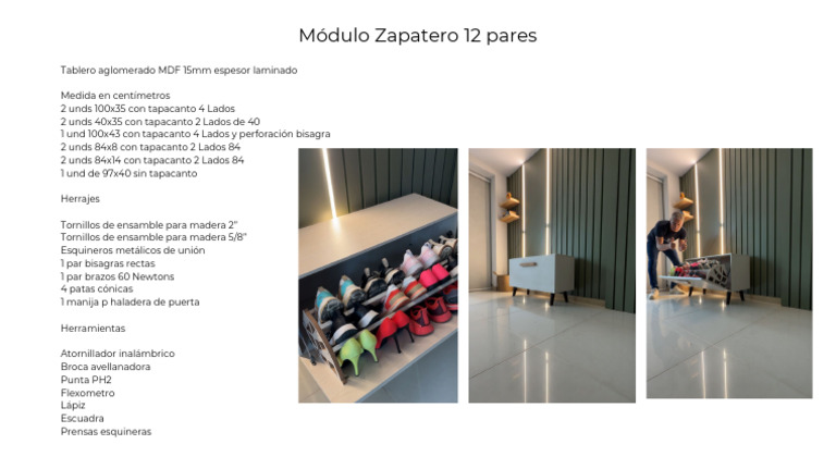 Modulo Zapatero 12 Pares | PDF
