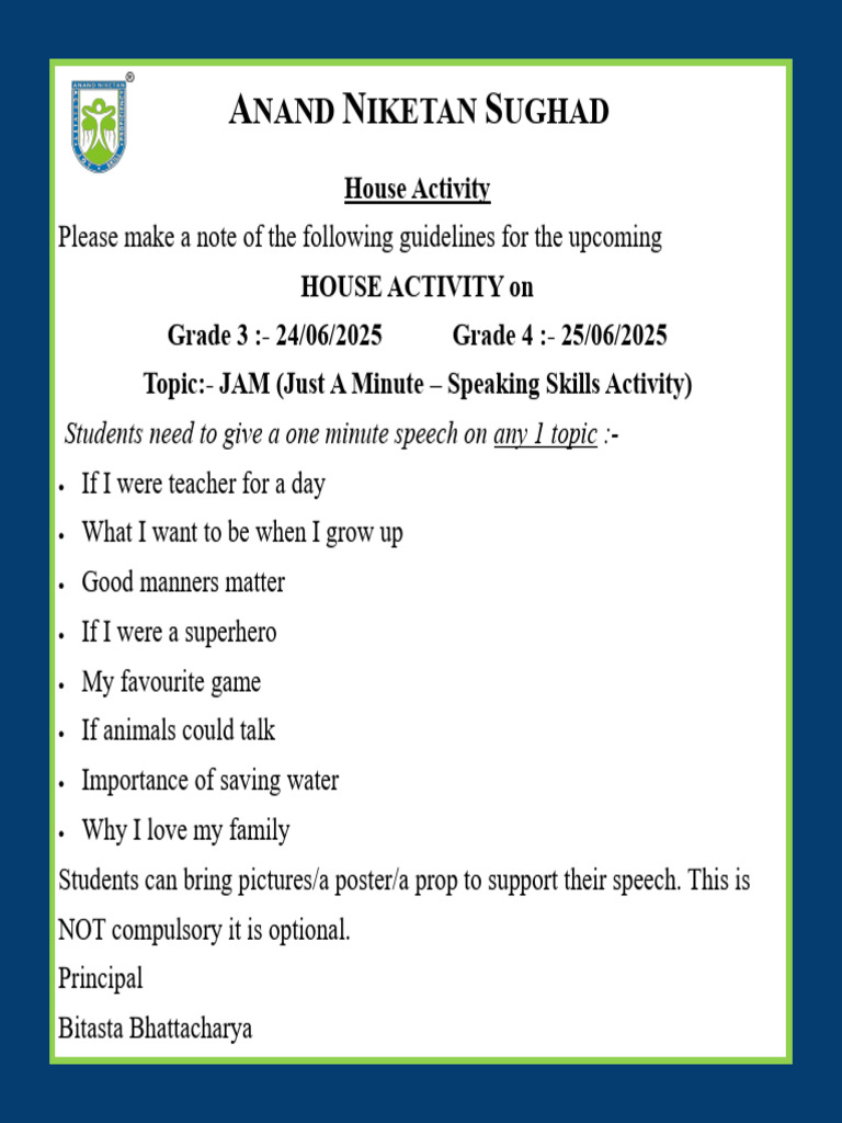 Grade 3 & 4 JAM Activity Guidelines | PDF