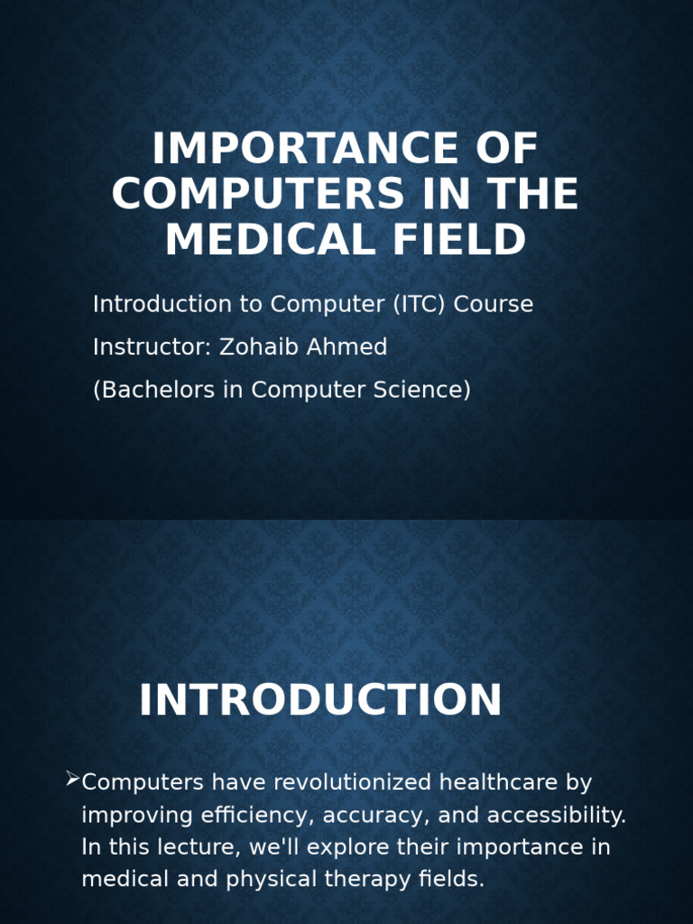 Final Importance of Computers in Medical Field-1 | PDF