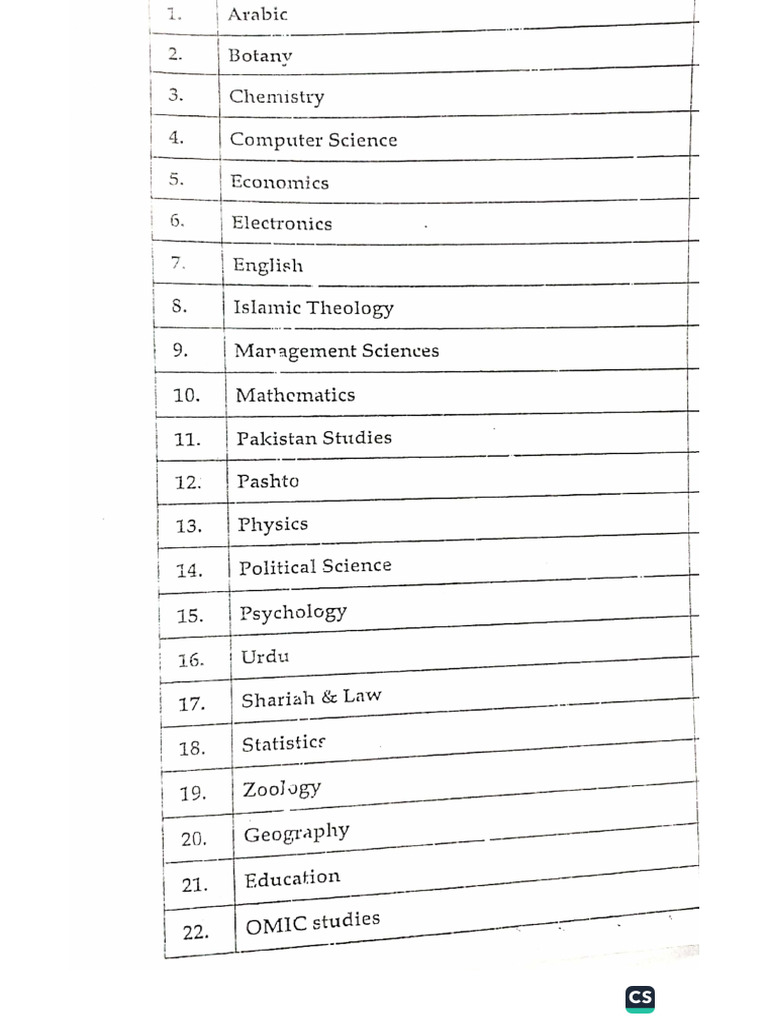 Dept List | PDF
