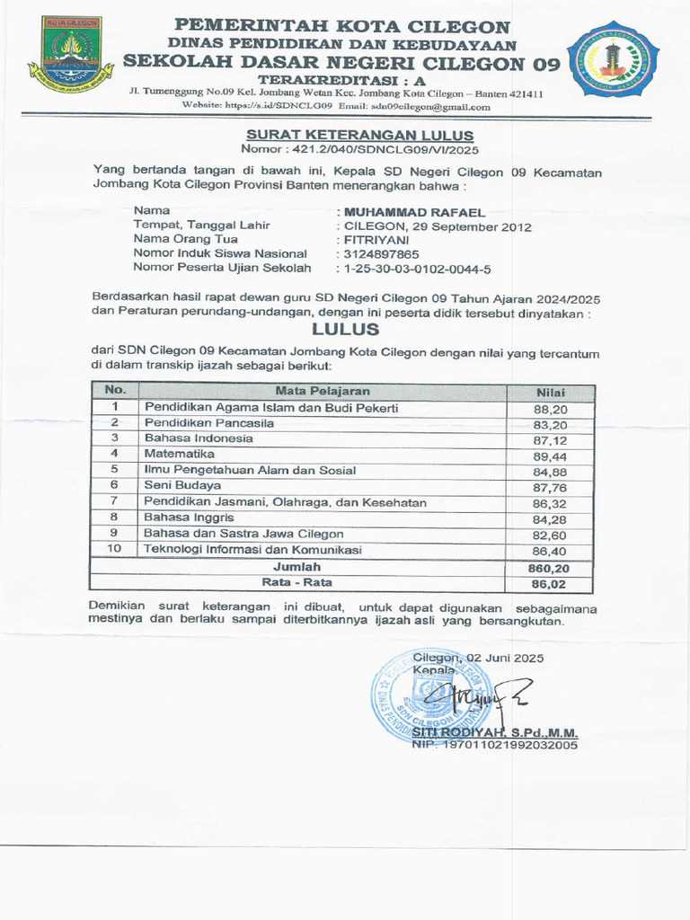 Surat Kelulusan | PDF