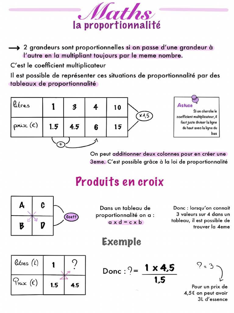 Math Proportionnalité | PDF