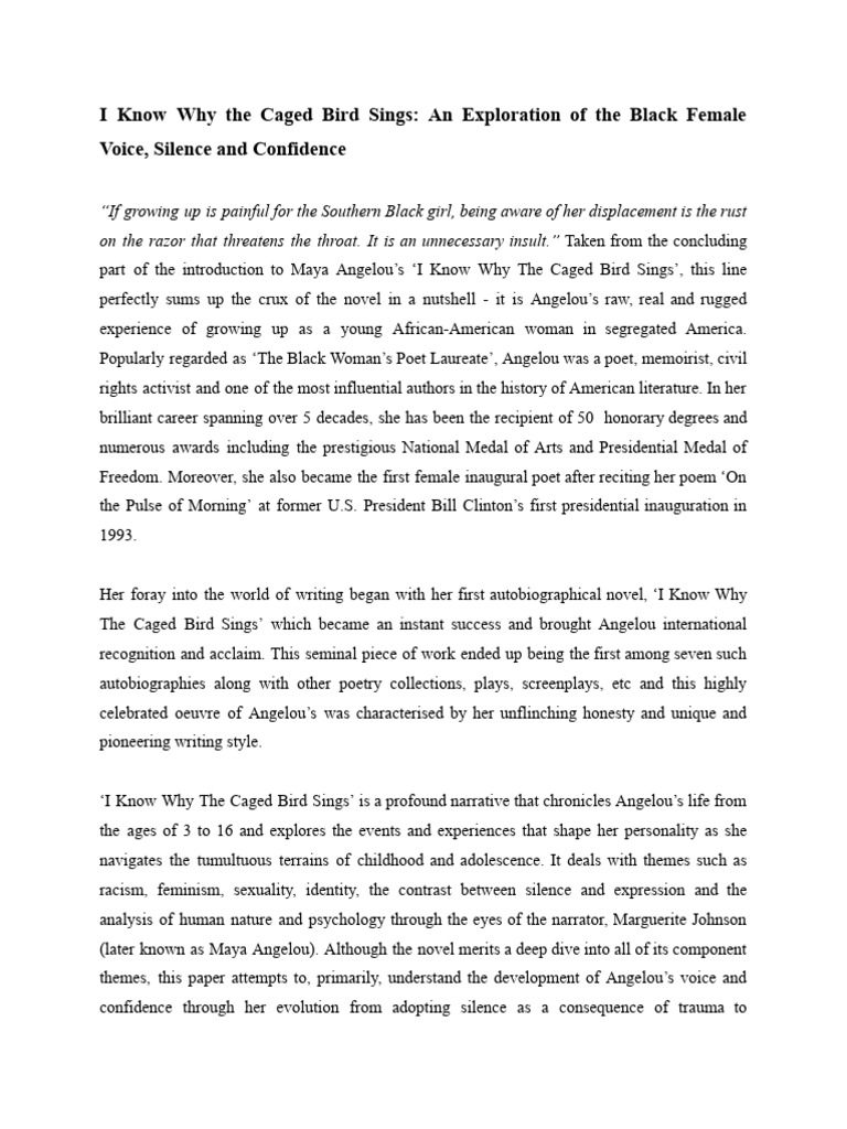I Know Why The Caged Bird Sings Essay | PDF | Maya Angelou ...