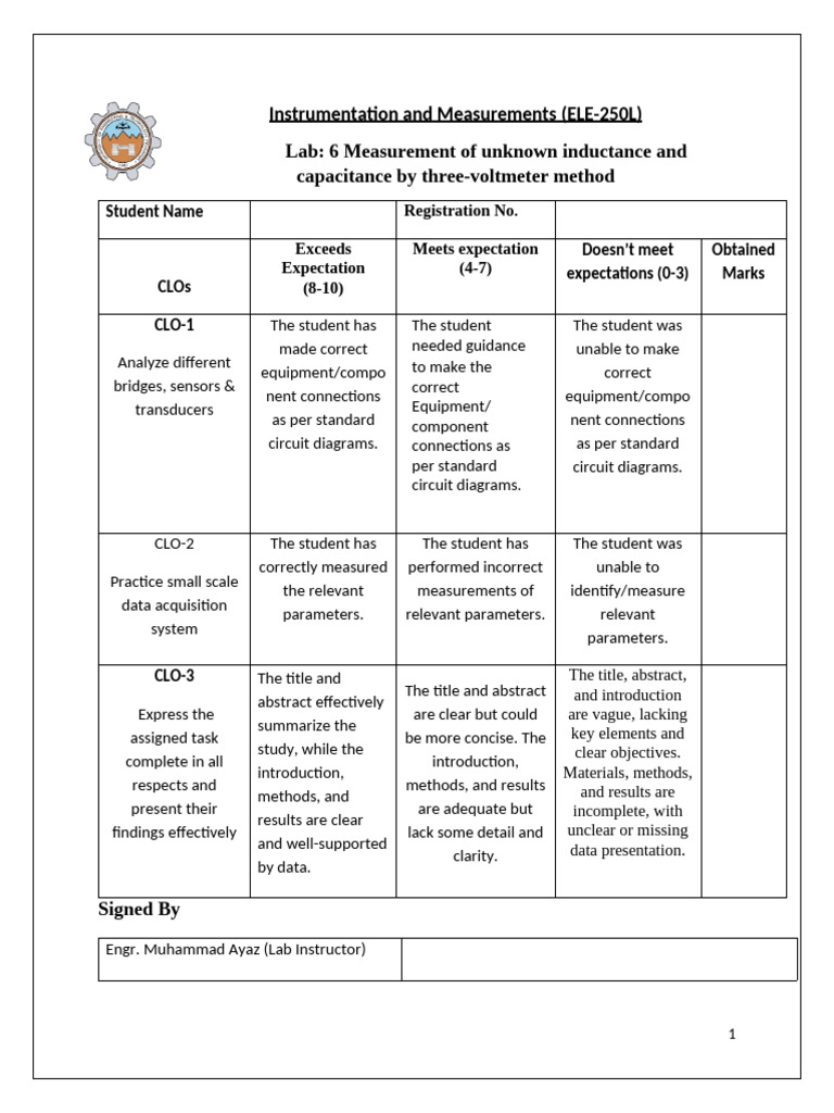 Instrumentation and Measurements Lab 06 | PDF | Voltage | Series And ...
