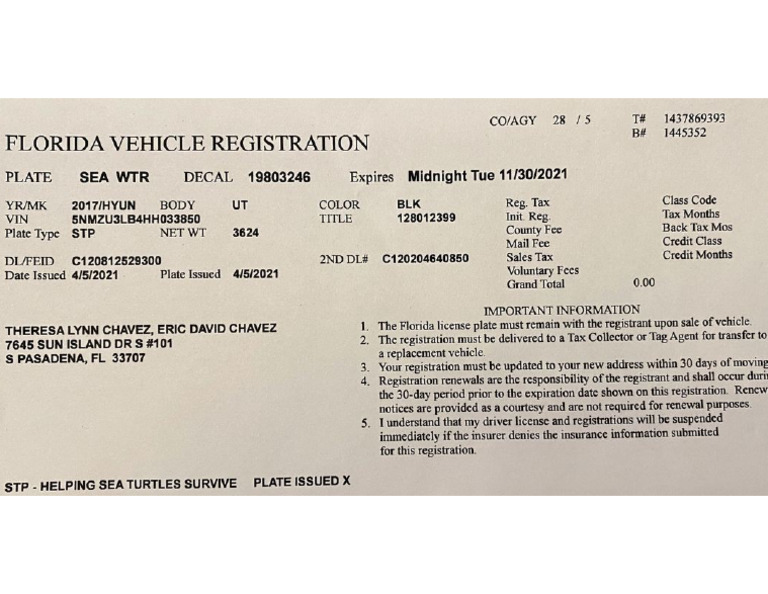 Florida Registration Form | PDF