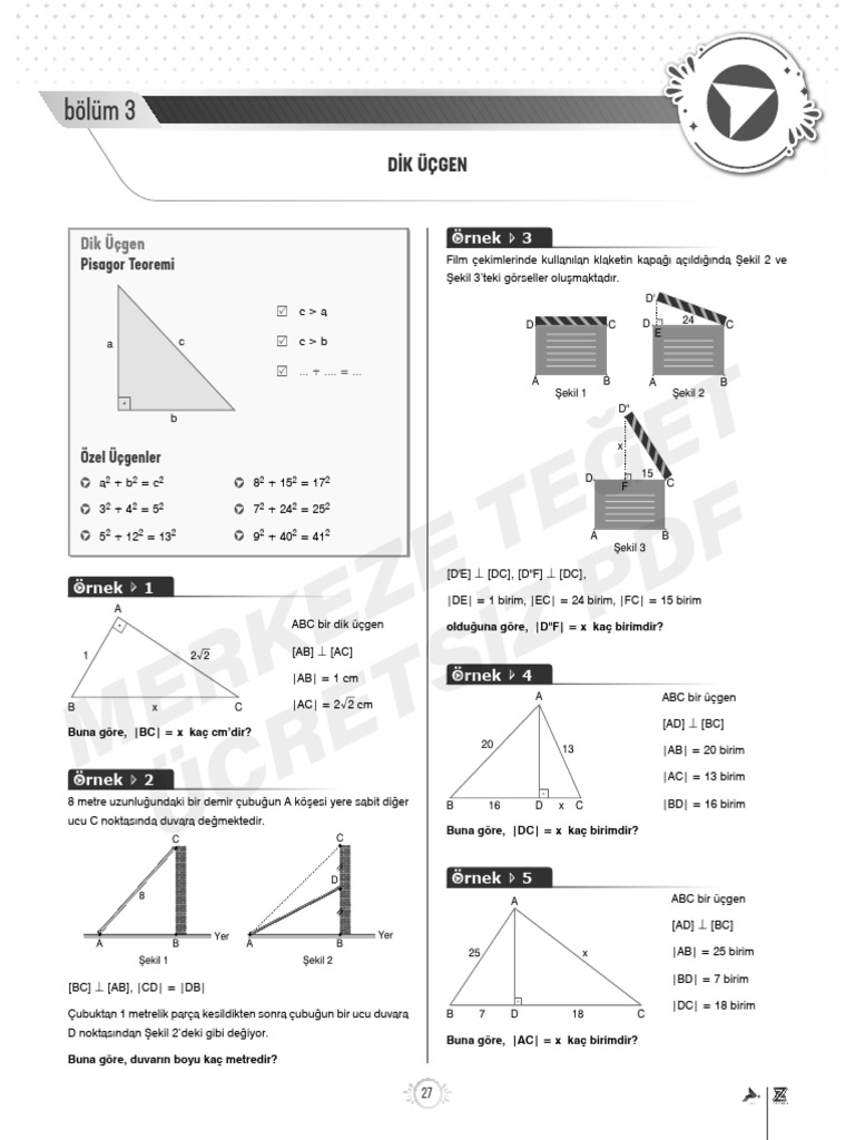 Merkeze Teget Dik Ucgen Tyt Ayt Geometri Kampi 250618 090318 | PDF