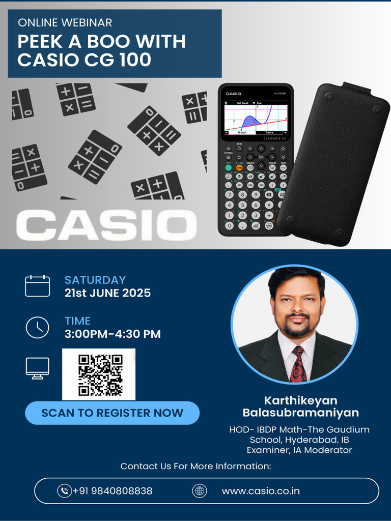 Webinar - Peek A Boo With Casio CG 100 | PDF