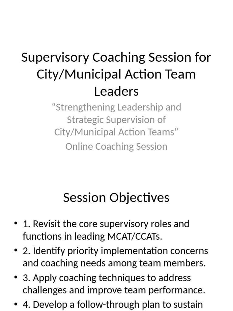 Supervisory Coaching Session Presentation | PDF