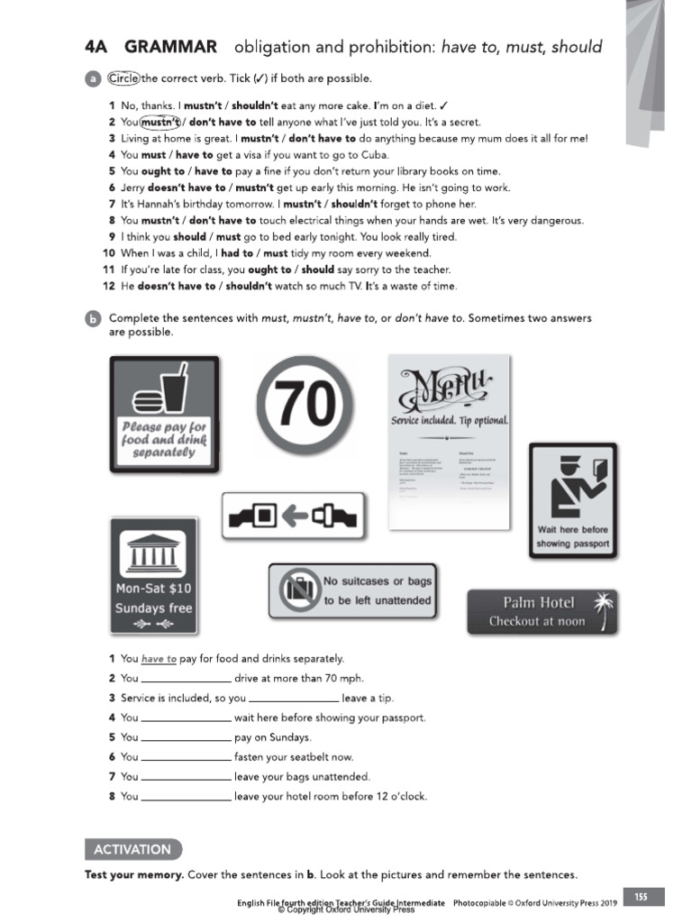 English File Intermediate Grammar Unit 4a 4b | PDF