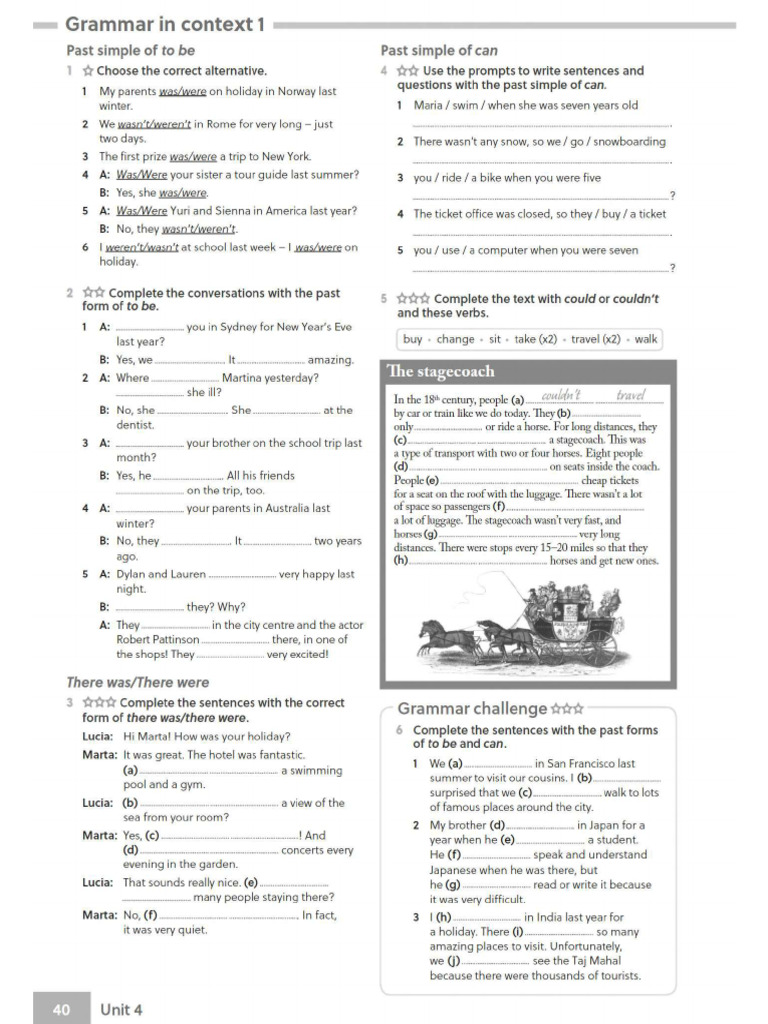 Gateway Unit 4 Past Simple Tense | PDF