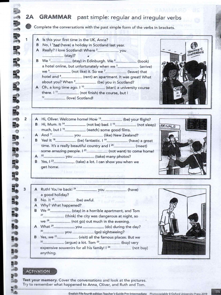 Grammar 2a English File Pre Int | PDF