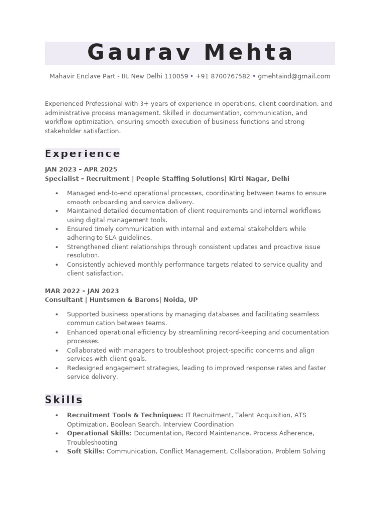 Gaurav Resume | PDF