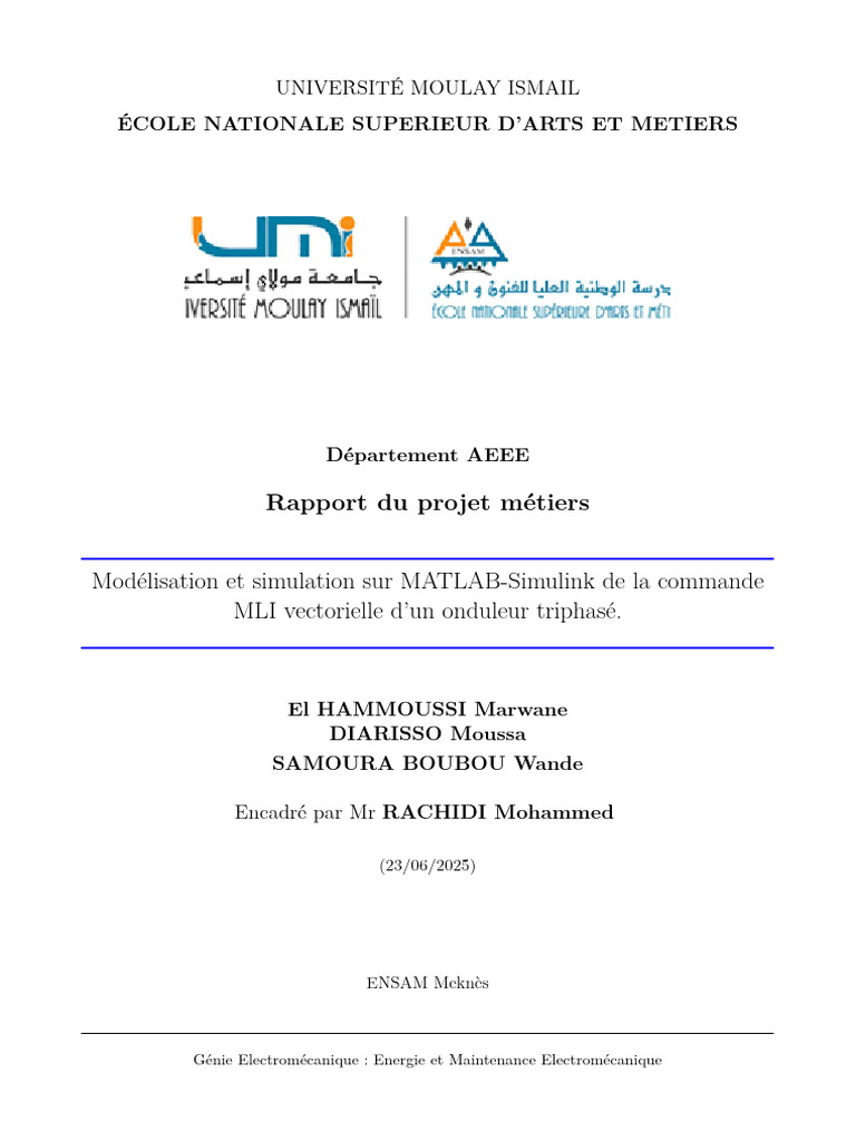 Commande MLI Vectorielle Des Onduleurs Triphasés | PDF | Onduleur ...