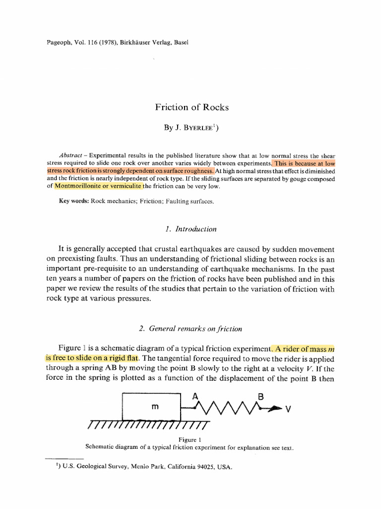 Fluid-Induced Aseismic Fault Slip | PDF | Friction | Stress (Mechanics)