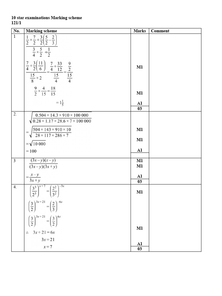 KCSE Mathematics Paper 1 Marking Scheme | PDF | Triangle | Euclidean ...