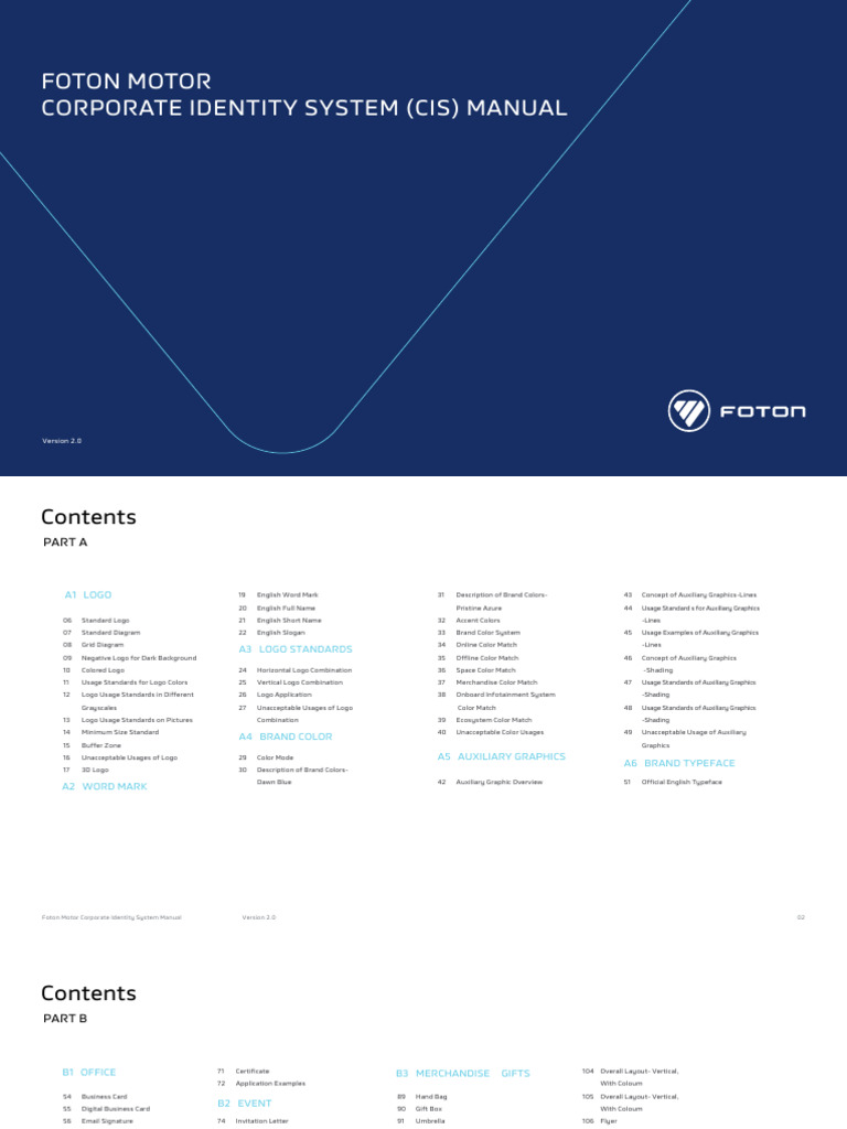 Foton Motor Corporate Identity Manual | PDF | Logos | Rgb Color Model