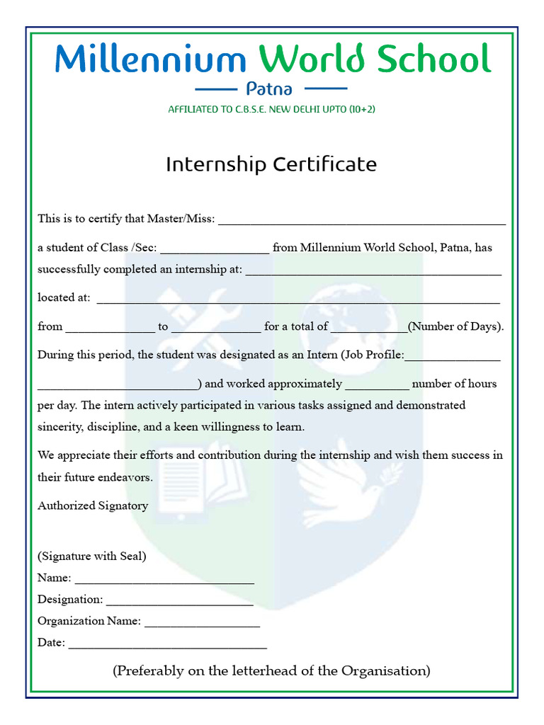 Internship Certificate PDF | PDF