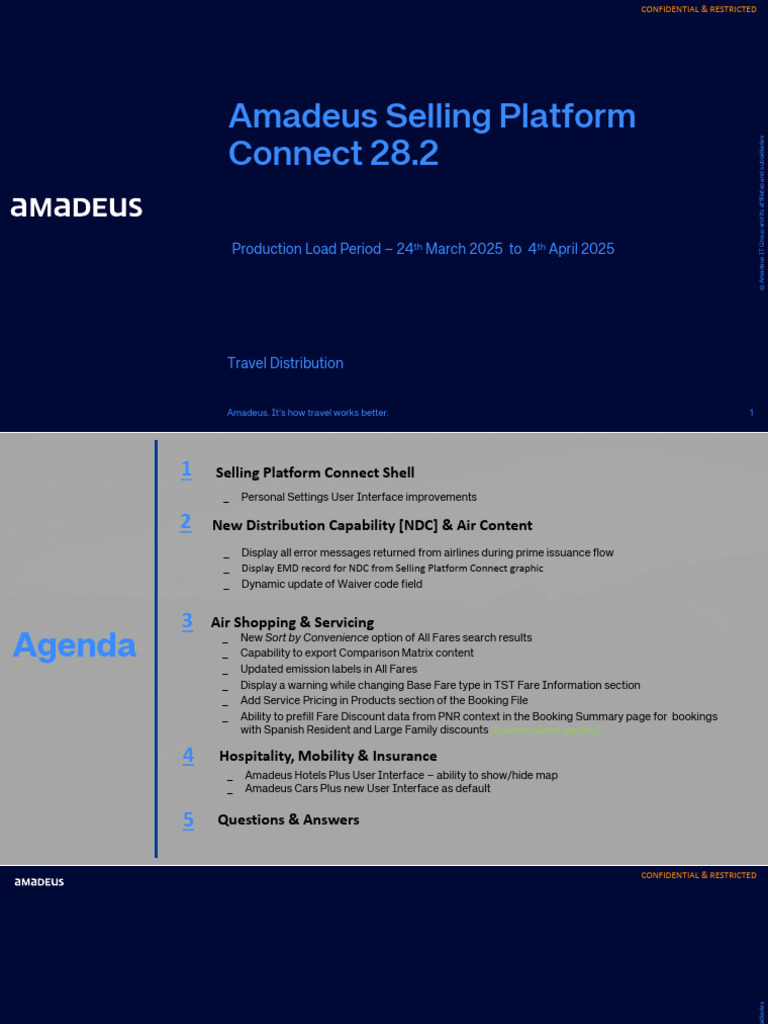 Amadeus Selling Platform Connect - Release Note 28.2 | PDF | Usability ...